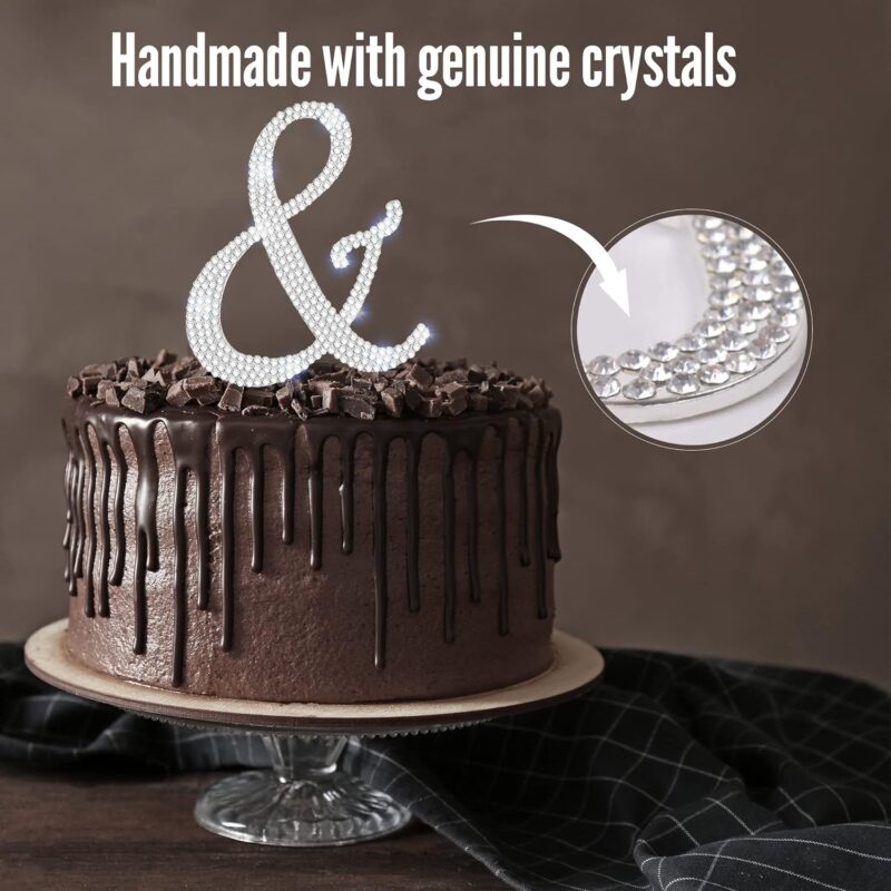 & (and), Happy Birthday Cake Topper, Anniversary, Crystal Rhinestones ...